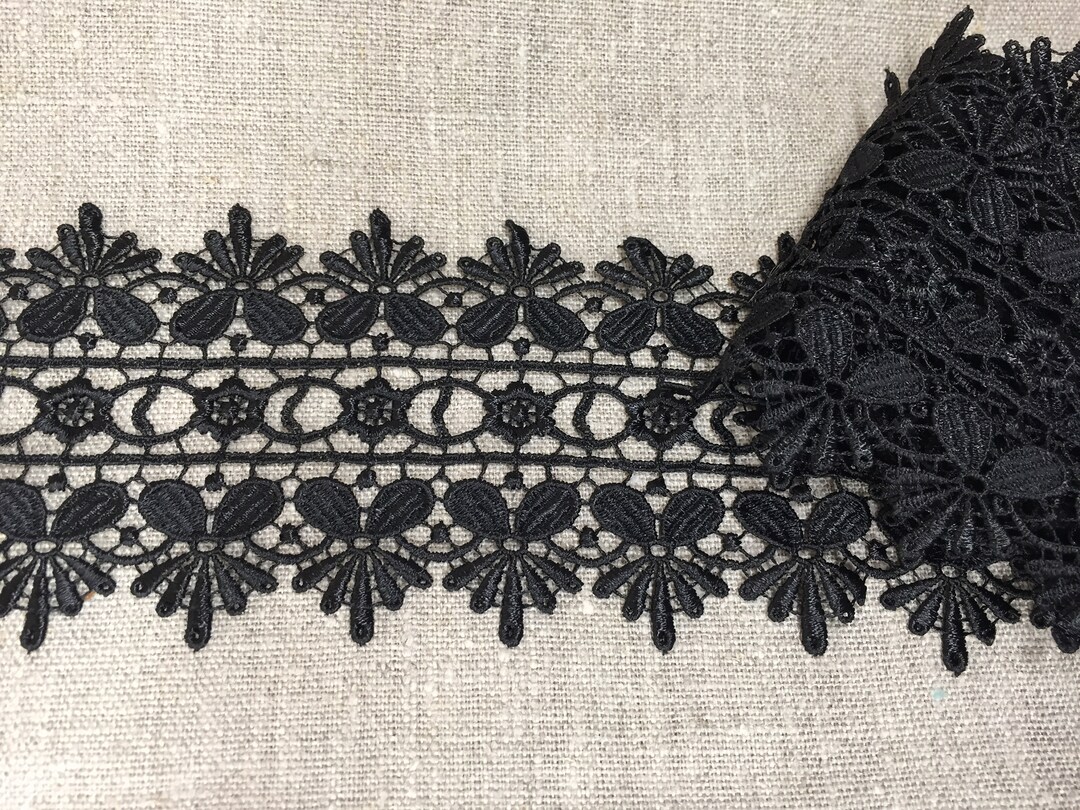 Black Lace by the Yard - Etsy