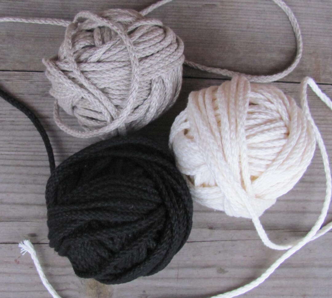 5 Yards Pure Linen Twine; Ecru Gray / Milk White / Black Linen String ...
