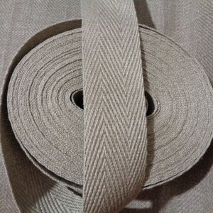20 Yards of Pure Linen Tape Width 2"/ 5cm, Twill Tape, Herringbone ...