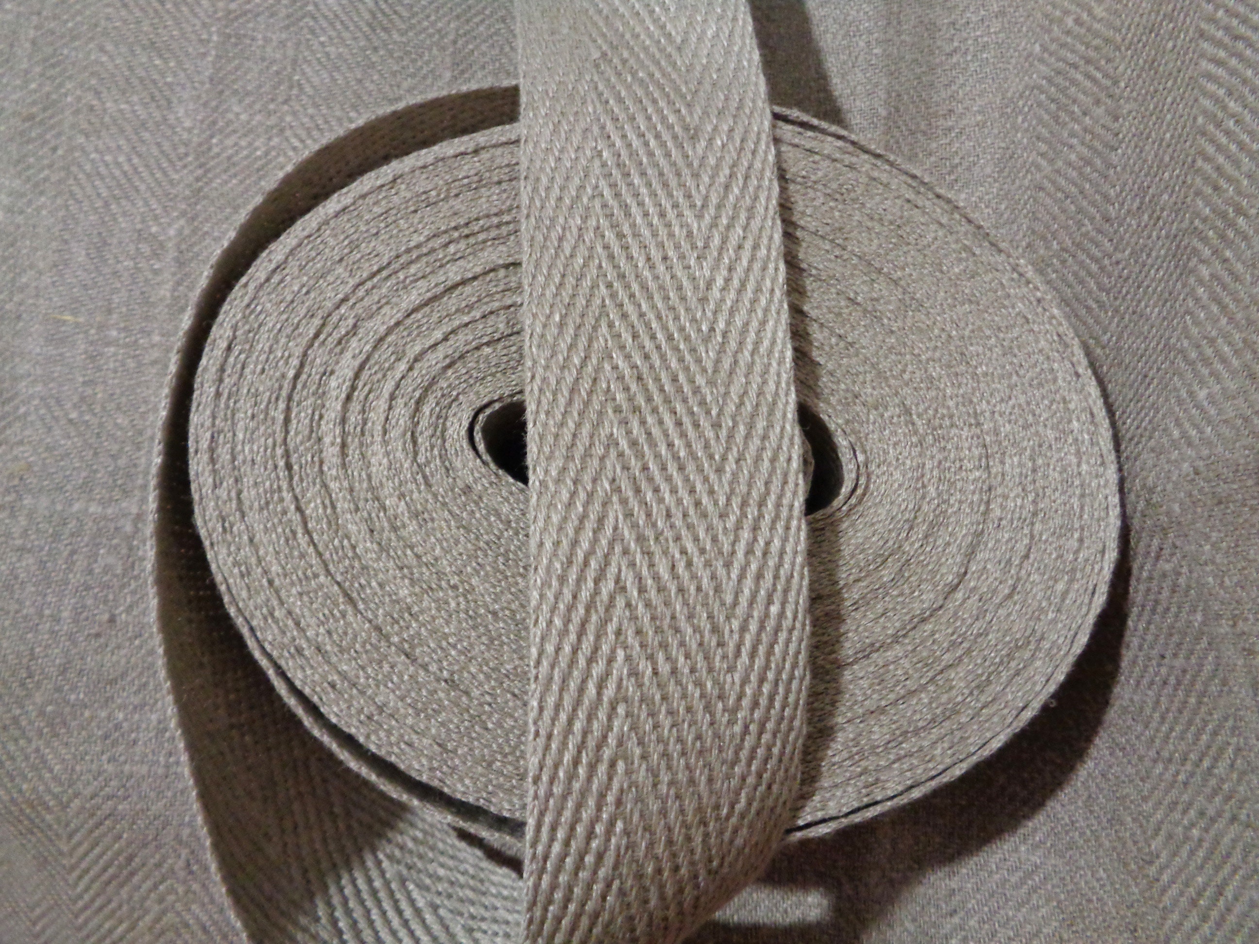 20 Yards of Pure Linen Tape Width 2"/ 5cm, Twill Tape, Herringbone ...