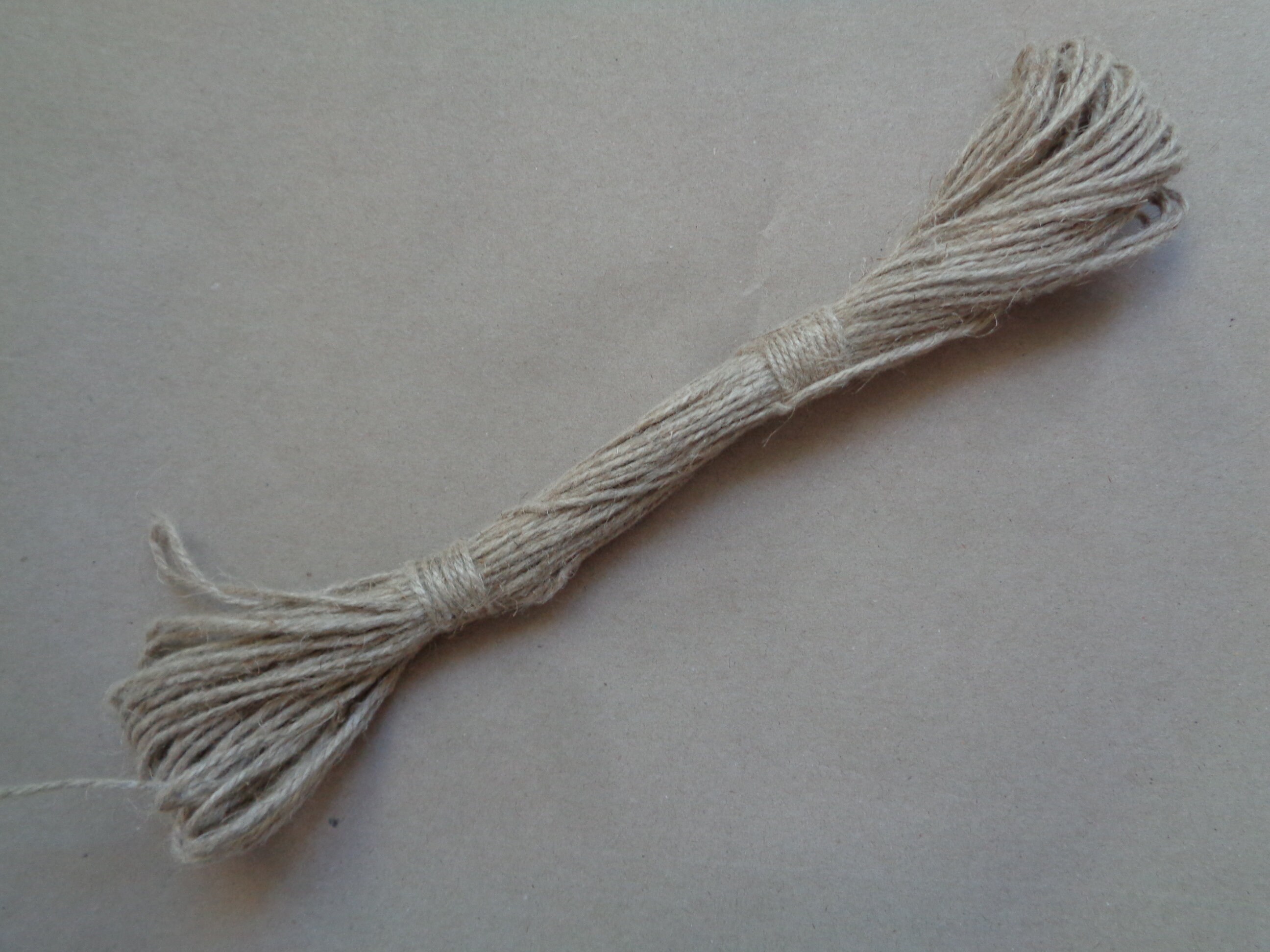 20 Yards of Pure Linen Twine; Ecru Gray Linen String Thickness ~1mm for ...