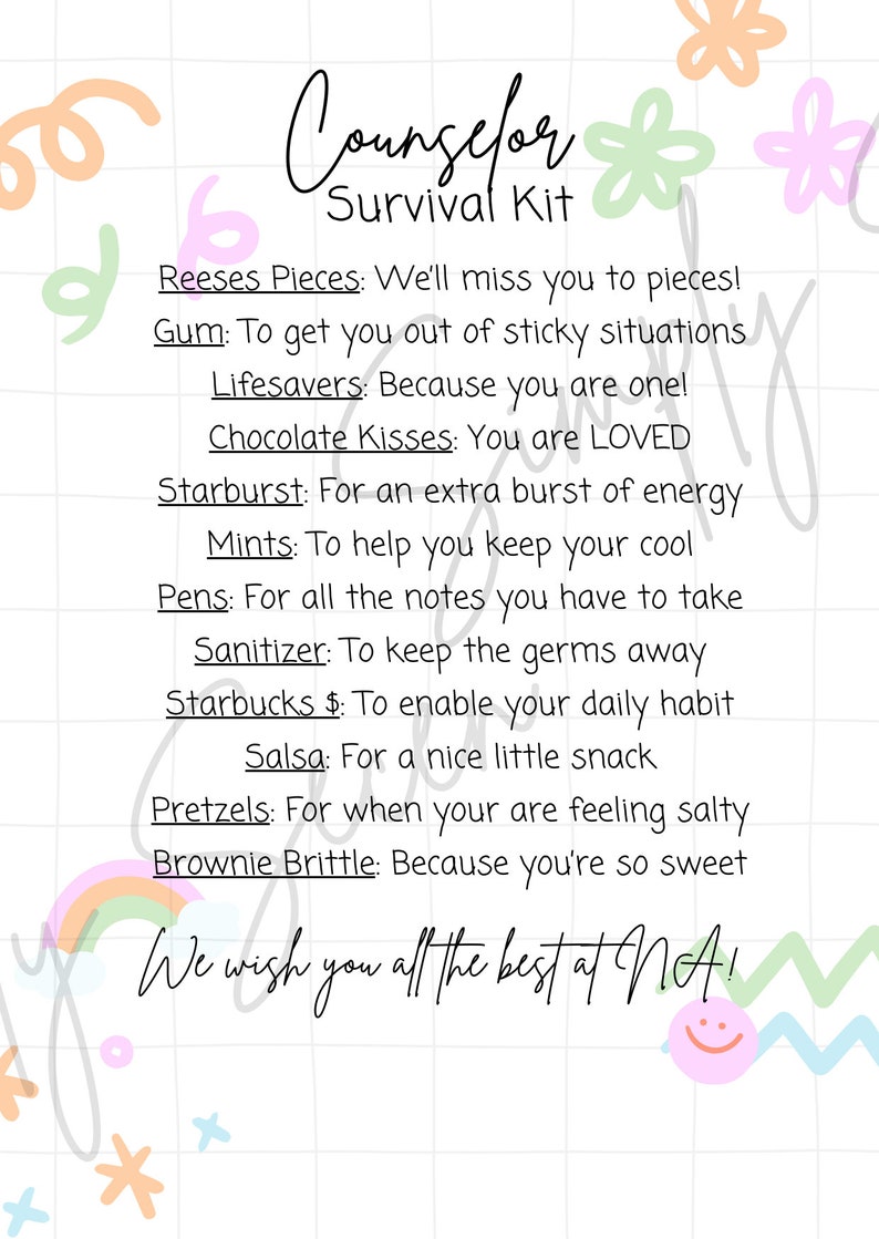 Counselor Survival Kit - Etsy