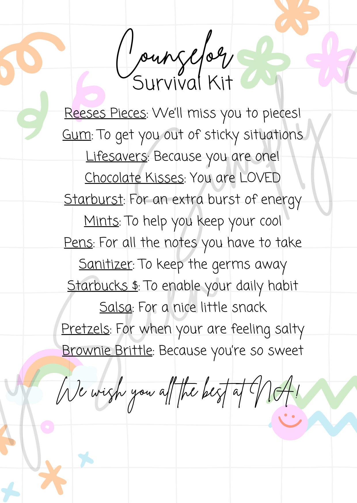 Counselor Survival Kit - Etsy