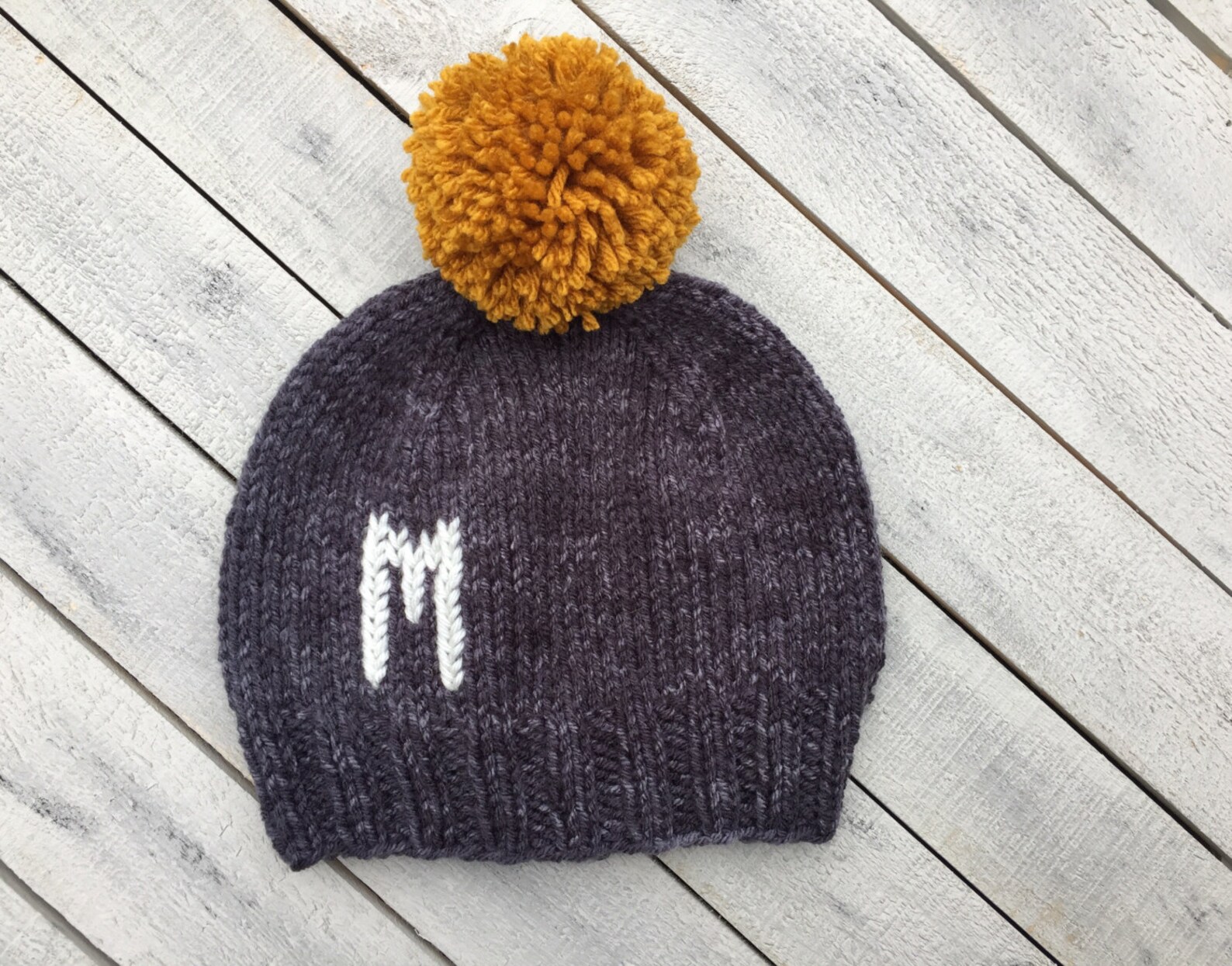 Gray Knit Hat for Boy Monogram Beanie Baby Hats | Etsy