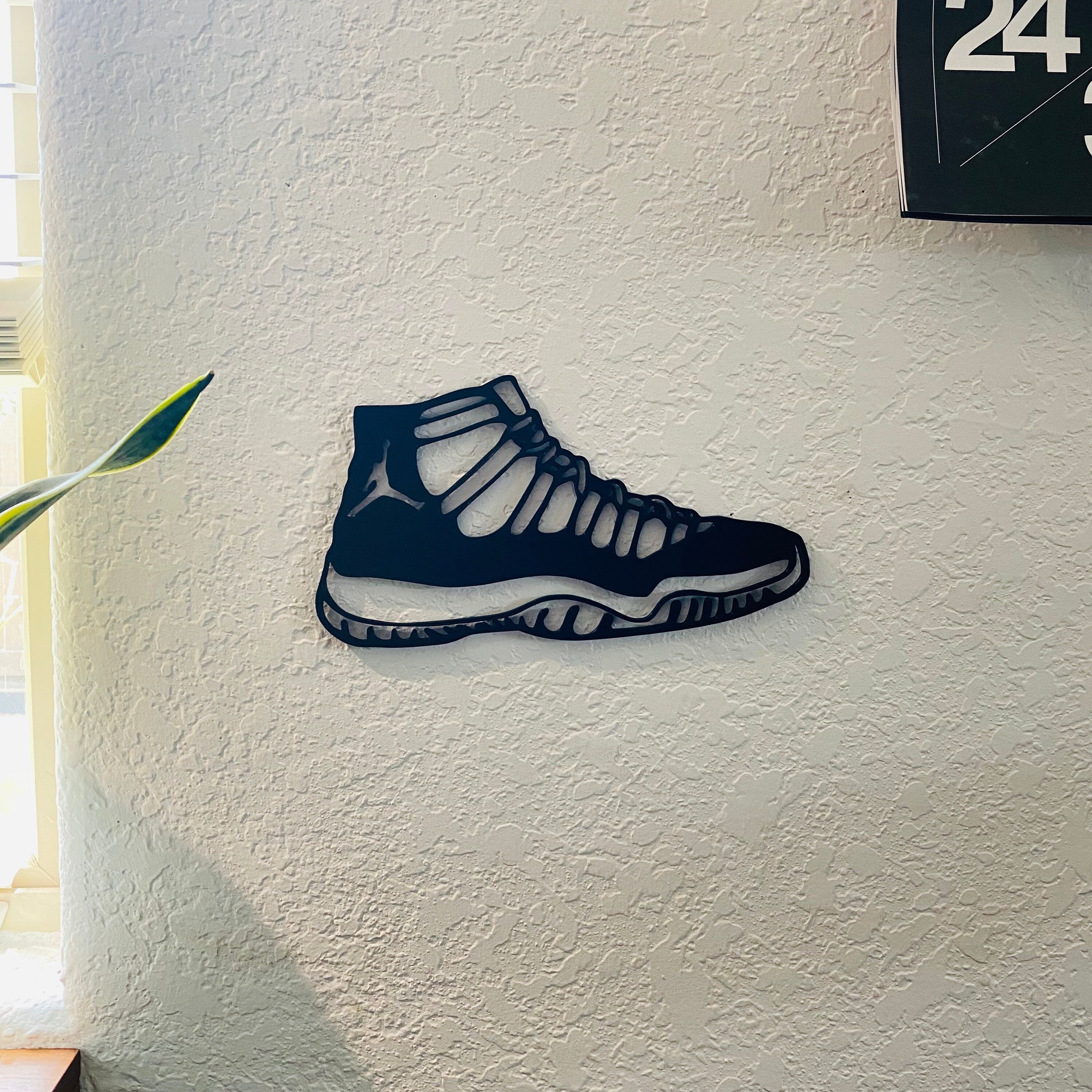 Jordan Air 11 Silhouette Wall Art 3D Printed Sneaker Head Gift for Him ...