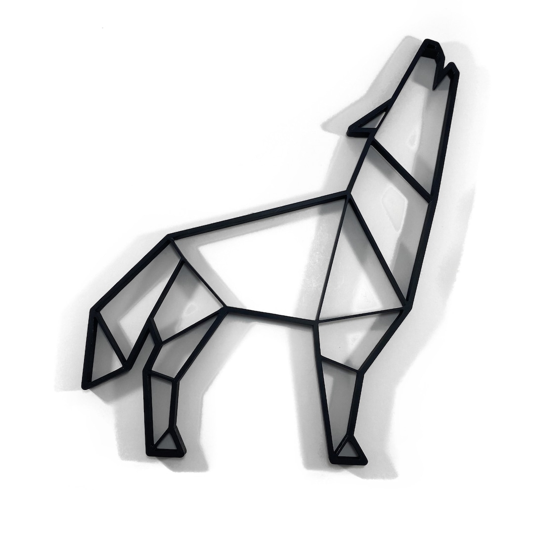 Geometric Wolf 3D Printed Wallart Nursery Decor - Etsy