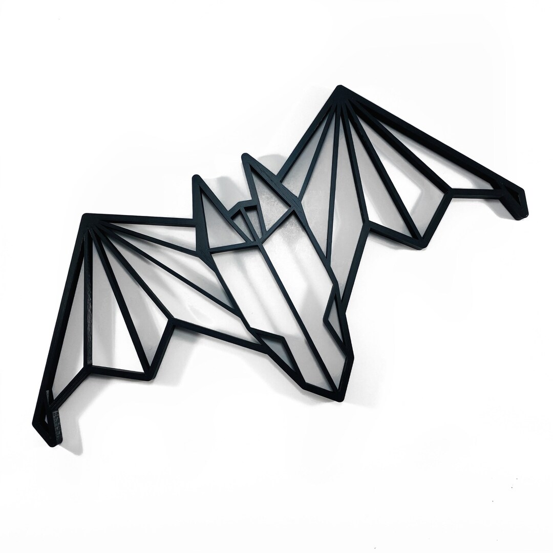 Geometric Bat #1 3D Printed Wallart Nursery Decor - Etsy