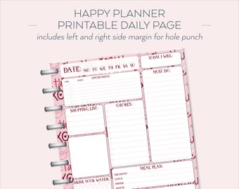 HAPPY PLANNER PRINTABLE Daily Planner Refills / Inserts 7 X | Etsy