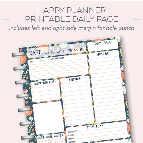 HAPPY PLANNER PRINTABLE Daily Planner Refills / Inserts 7 X - Etsy