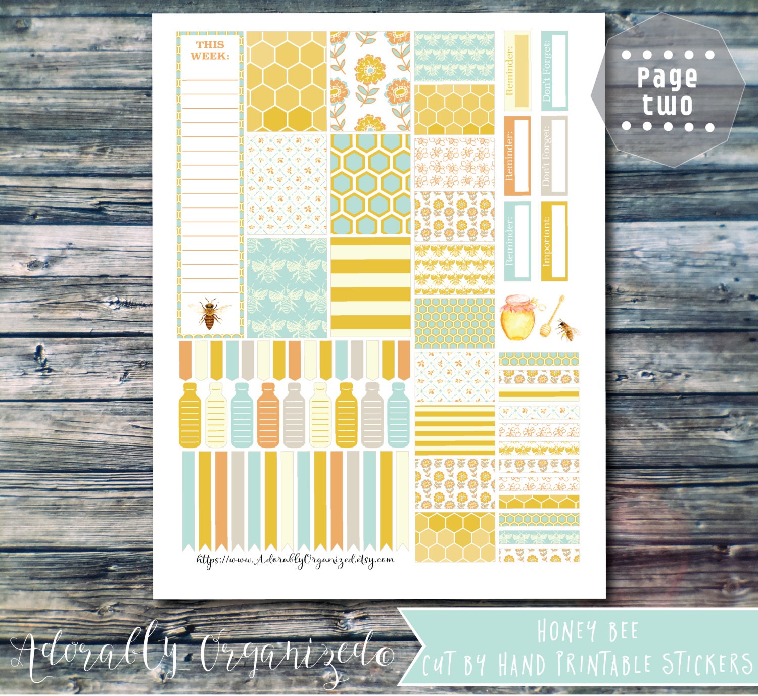 Honey Beeprintable PLANNER Stickersplanner Sticker Kiterin - Etsy