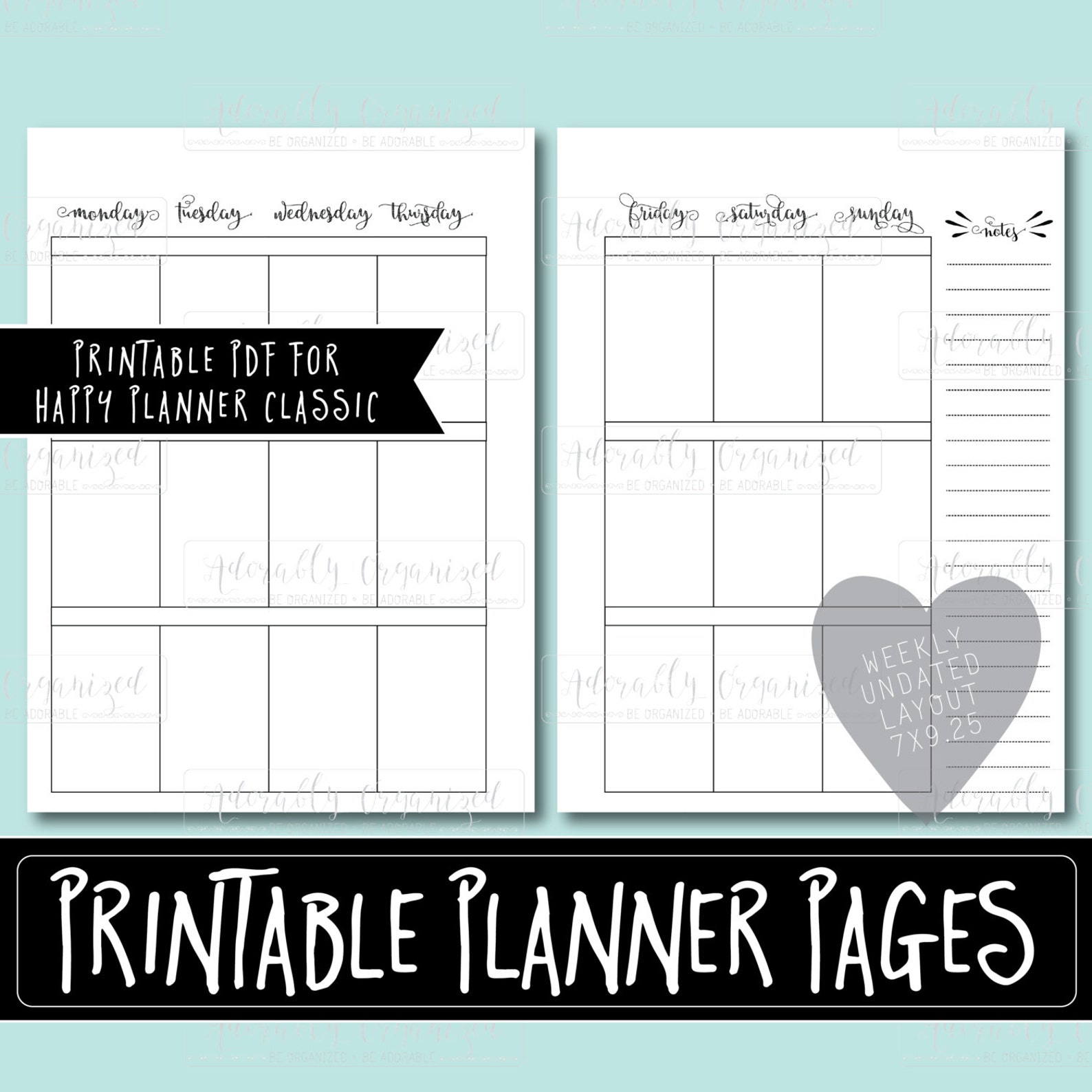 Happy Planner PRINTABLE Weekly Planner Refills / Inserts PDF - Etsy
