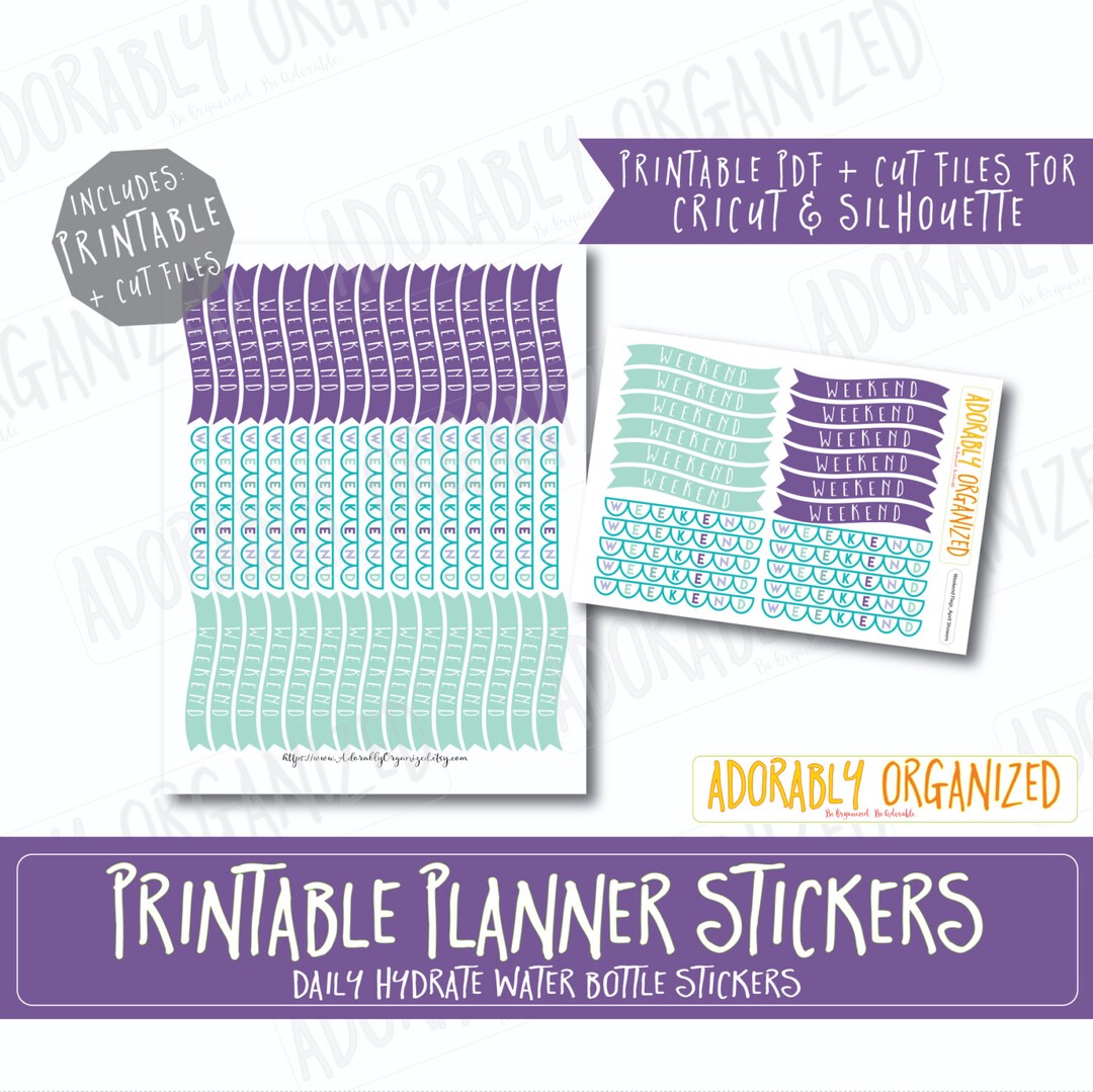 Weekend Flag Stickers,printable PLANNER Stickers,erin Condren Planner ...