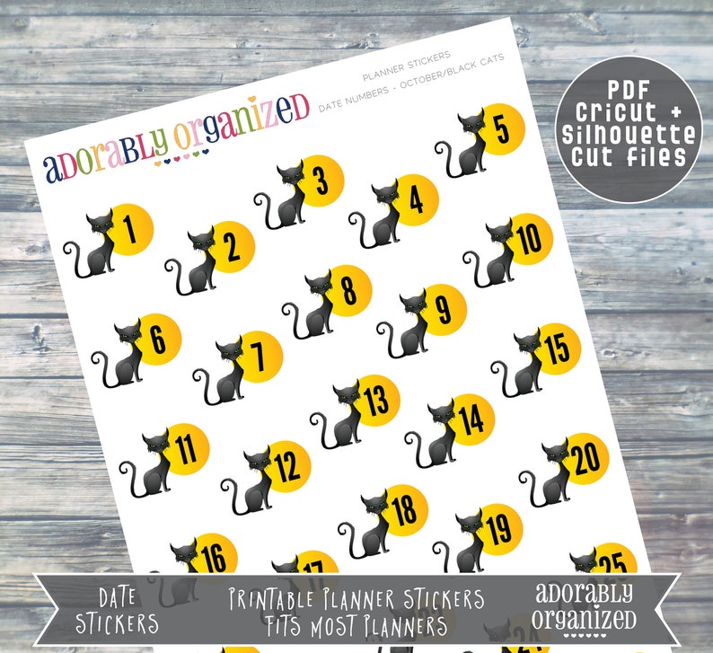 PRINTABLE DATE Stickersplanner Stickersprintableerin - Etsy