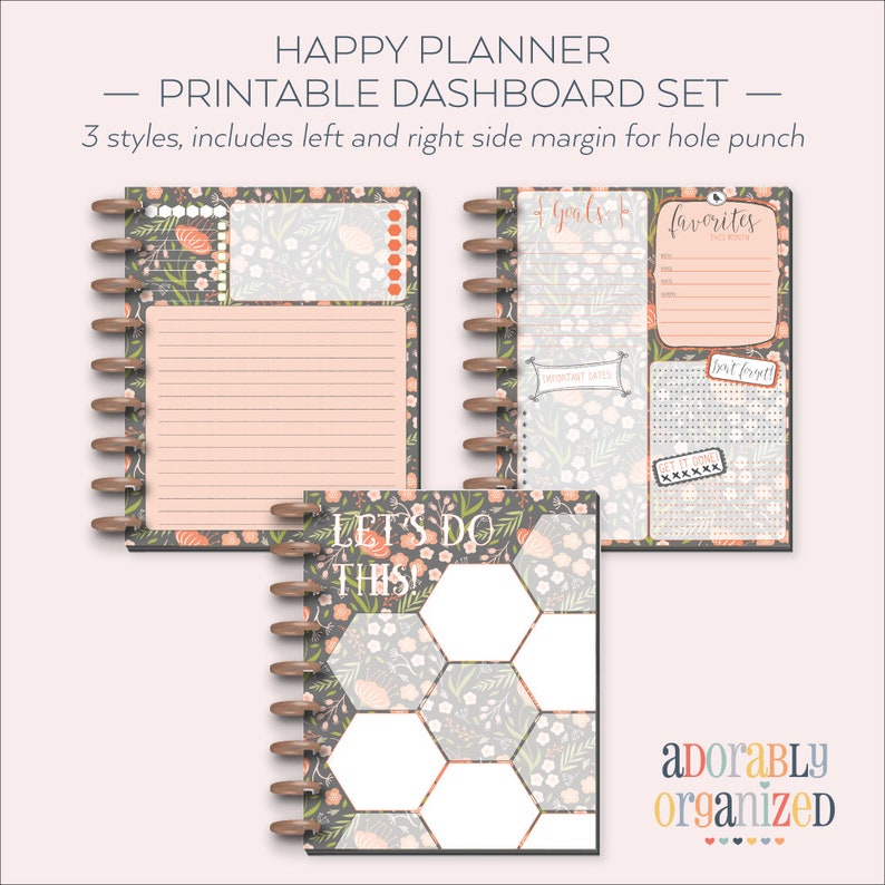Happy planner dashboard layout printable - mysticgulf