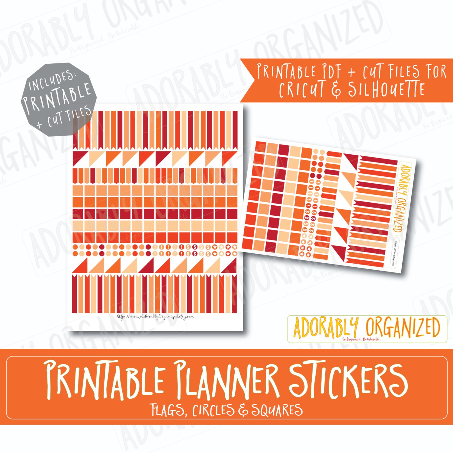 Flags Circles & Squares,printable PLANNER Stickers,erin Condren Planner ...