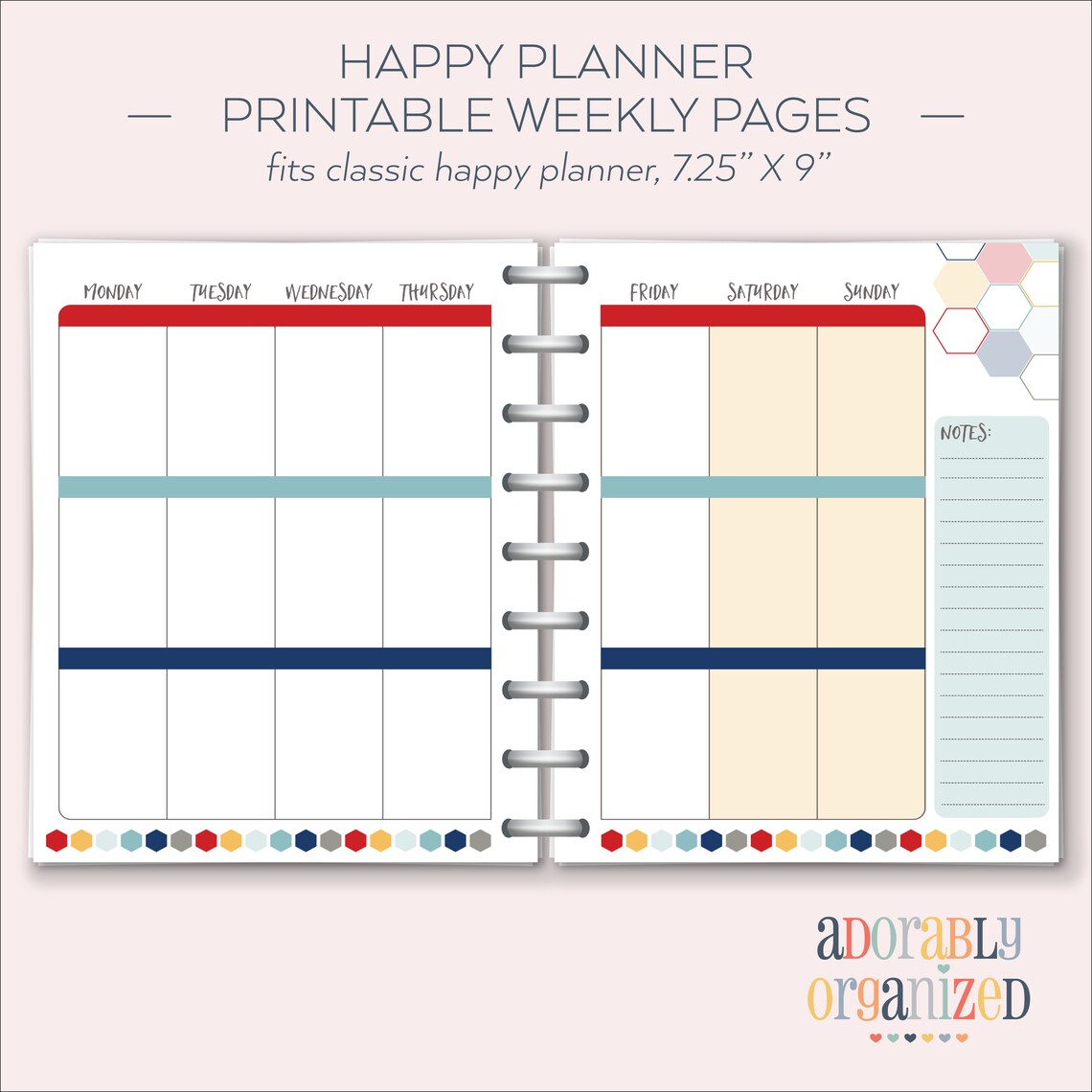 Happy Planner PRINTABLE Weekly Planner Refills / Inserts - 7 X 9.25 ...