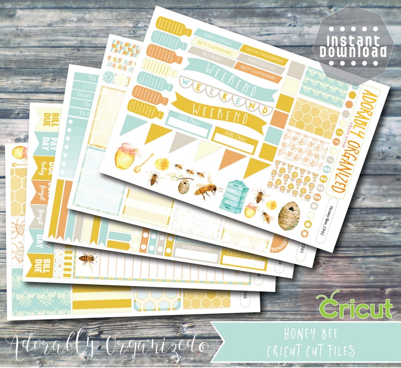 Honey Bee,printable PLANNER Stickers,planner Sticker Kit,erin Condren ...