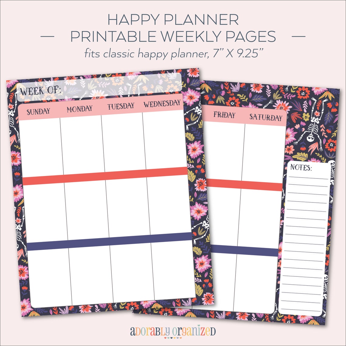 Happy Planner PRINTABLE Weekly Planner Refills / Inserts - 7 X 9.25 ...