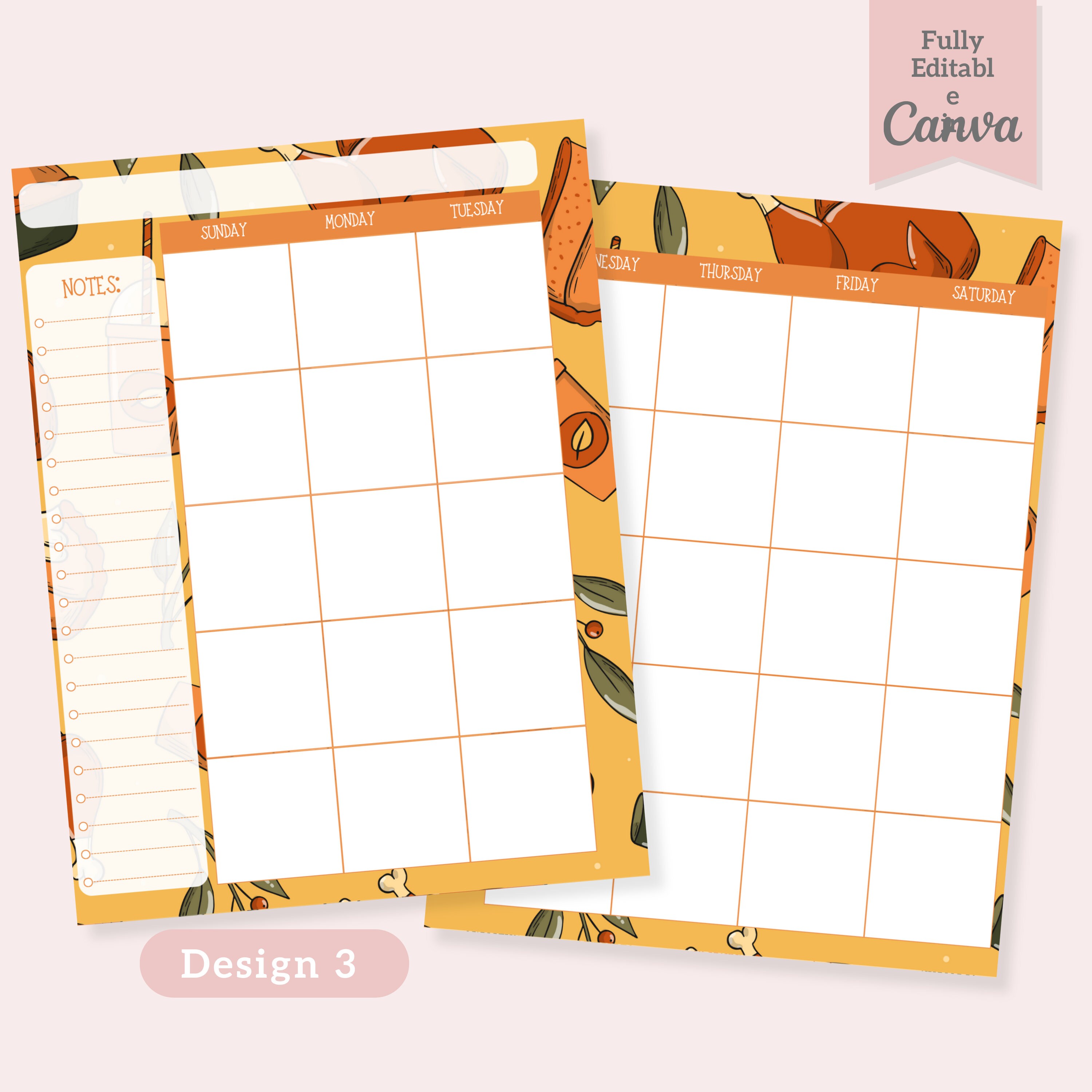 EDITABLE Monthly Planner Printable for HAPPY PLANNER Edit With Canva ...