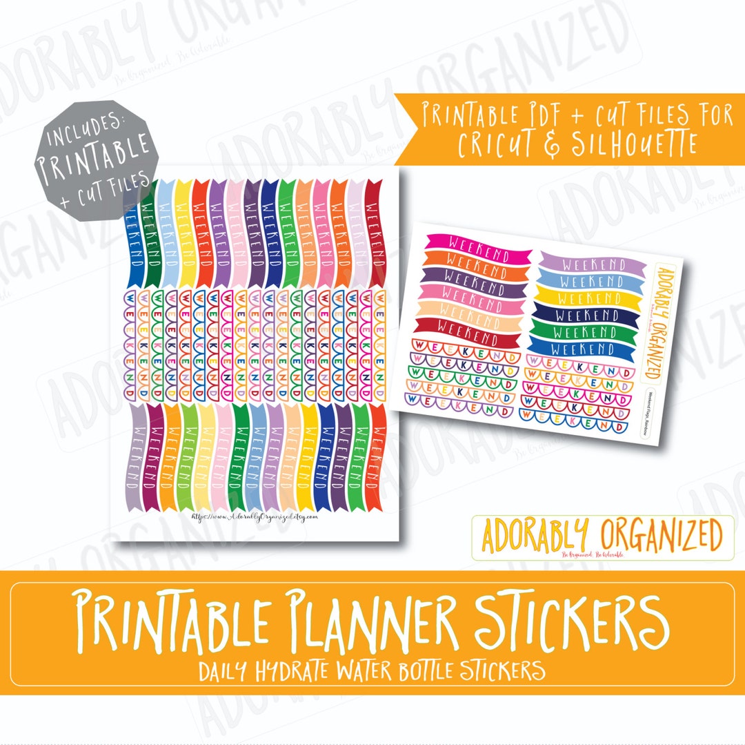 Weekend Flag Stickersprintable PLANNER Stickerserin Condren - Etsy