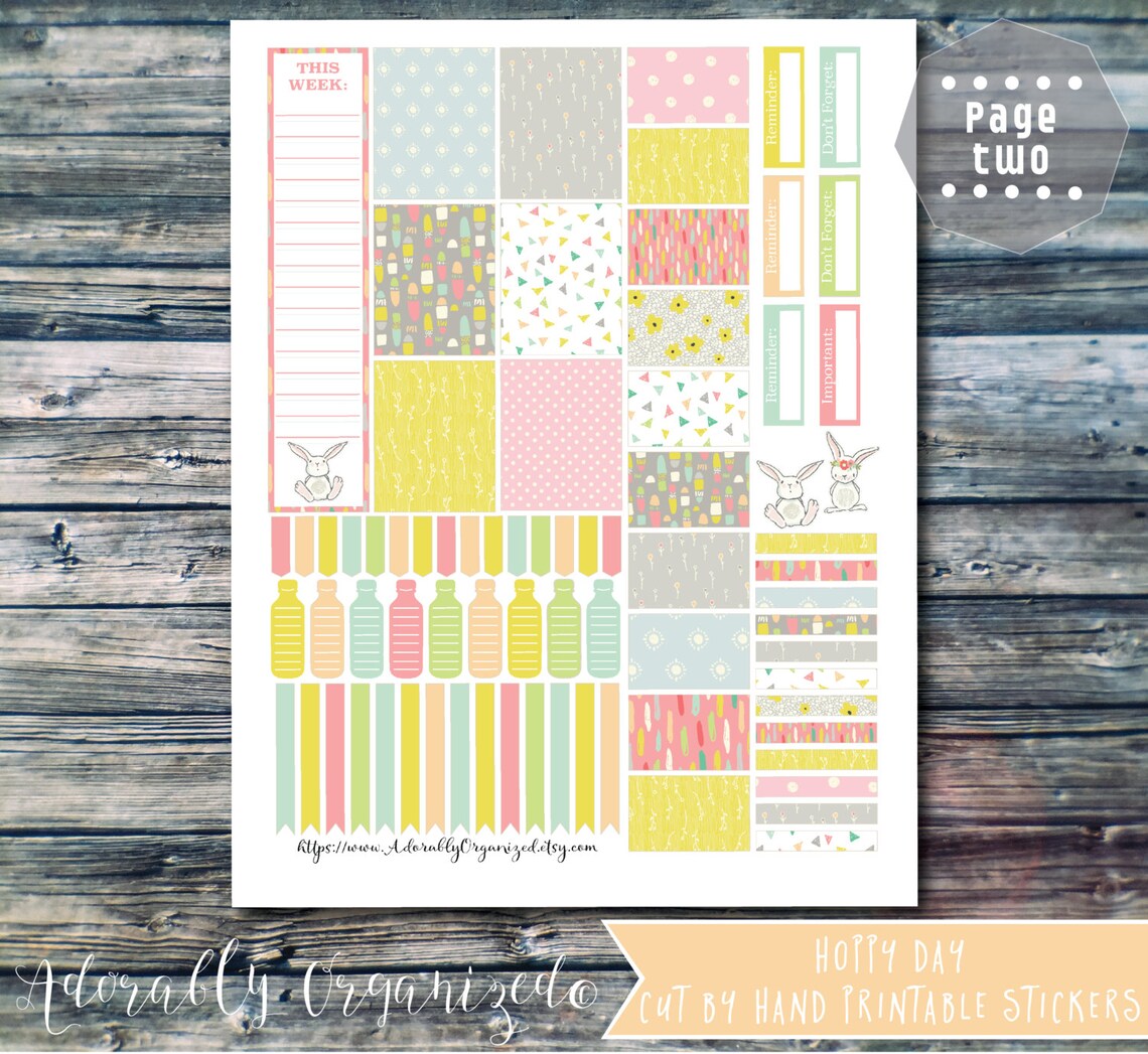 Hoppy Day,printable PLANNER Stickers,planner Sticker Kit,erin Condren ...
