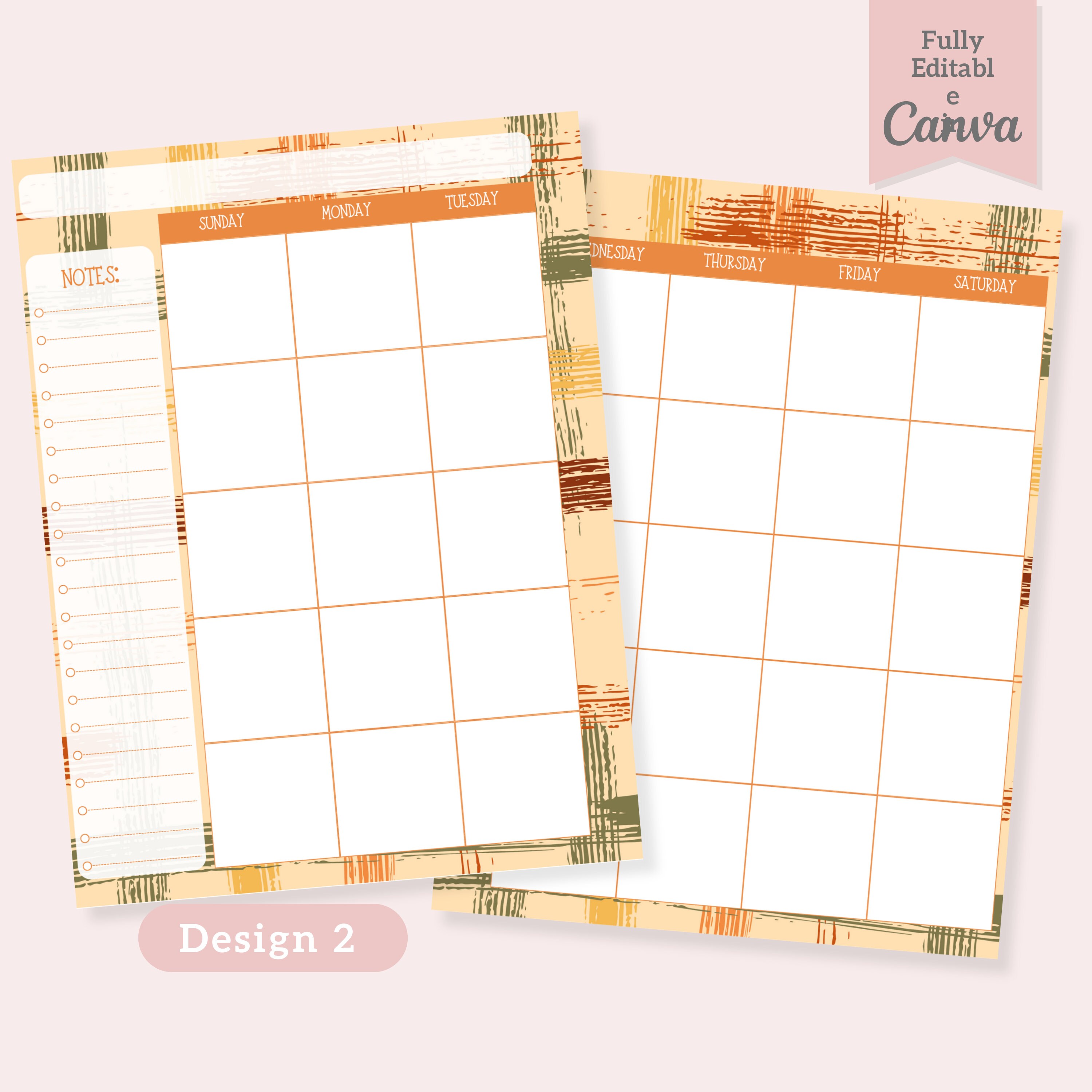 EDITABLE Monthly Planner Printable for HAPPY PLANNER Edit With Canva ...