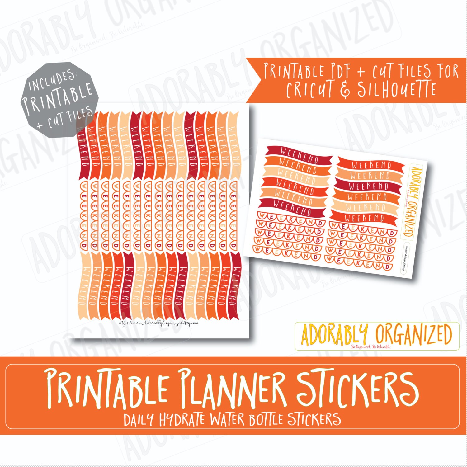 Weekend Flag Stickersprintable PLANNER Stickerserin Condren - Etsy