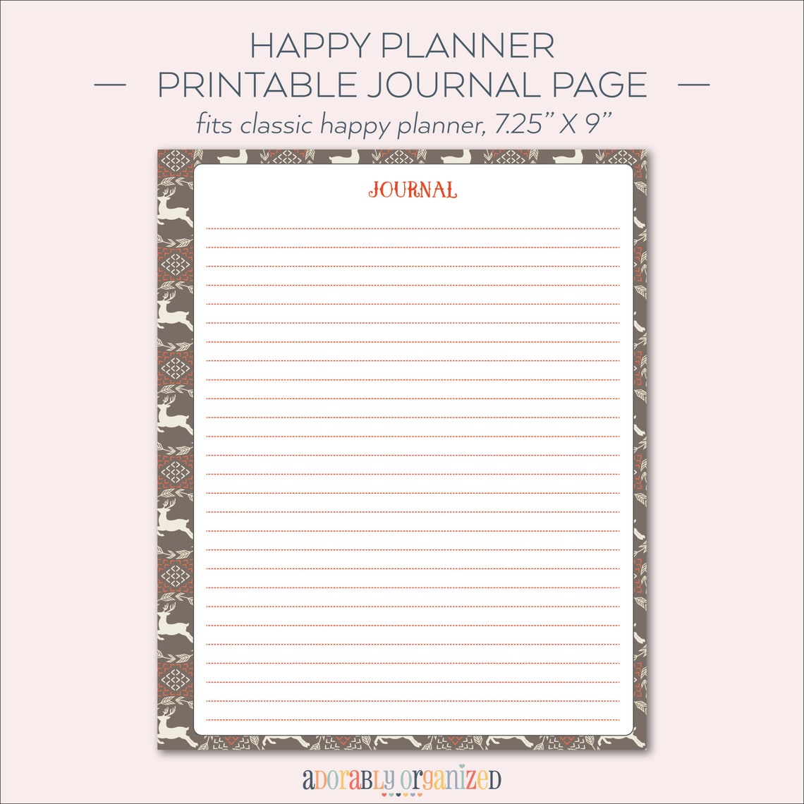 HAPPY PLANNER PRINTABLE Journal Planner Pages / Inserts 7 X - Etsy