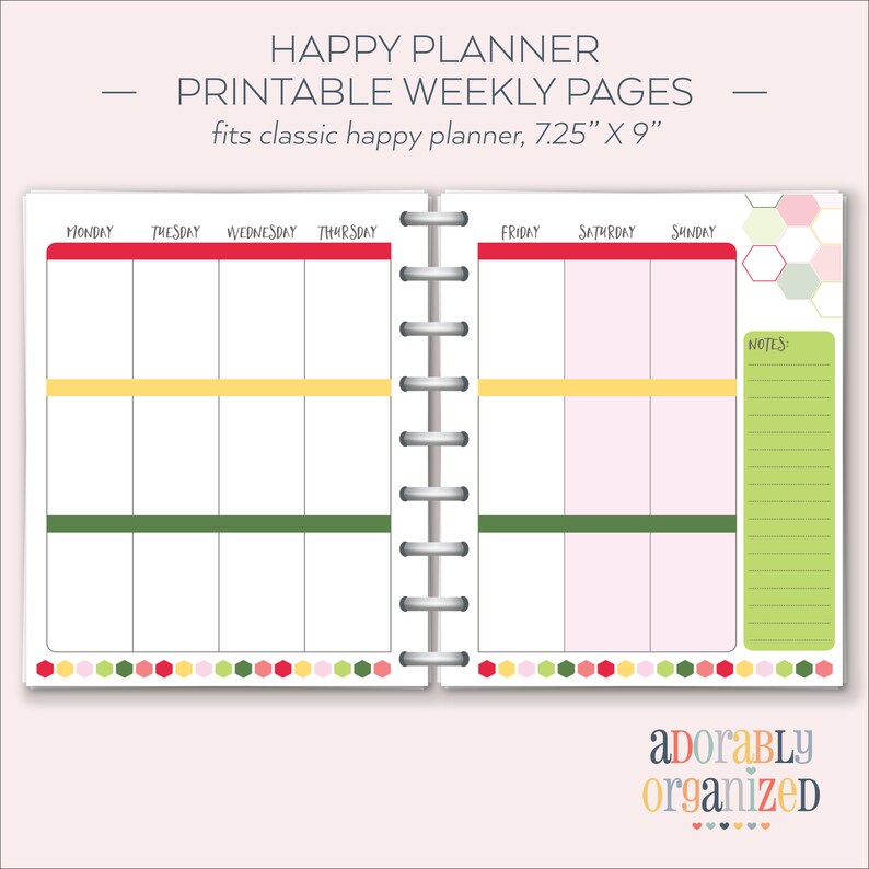 Happy Planner PRINTABLE Weekly Planner Refills / Inserts - 7 X 9.25 ...