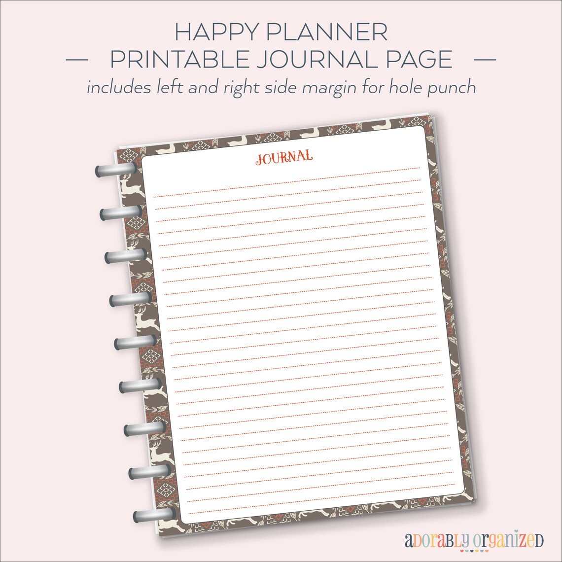 HAPPY PLANNER PRINTABLE Journal Planner Pages / Inserts 7 X - Etsy