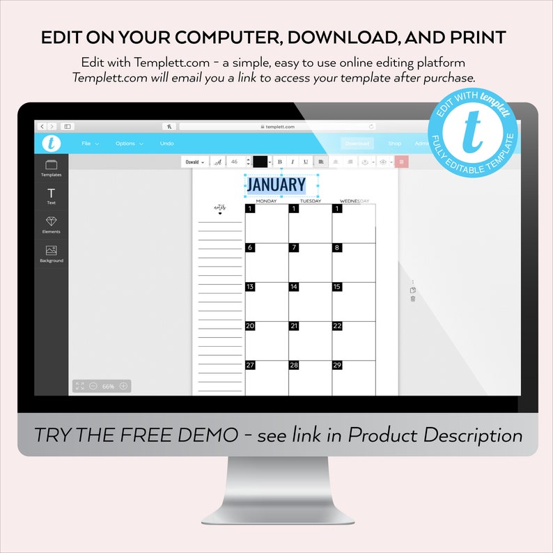 EDITABLE HAPPY PLANNER Monthly Planner Pages | Refill | Inserts ...