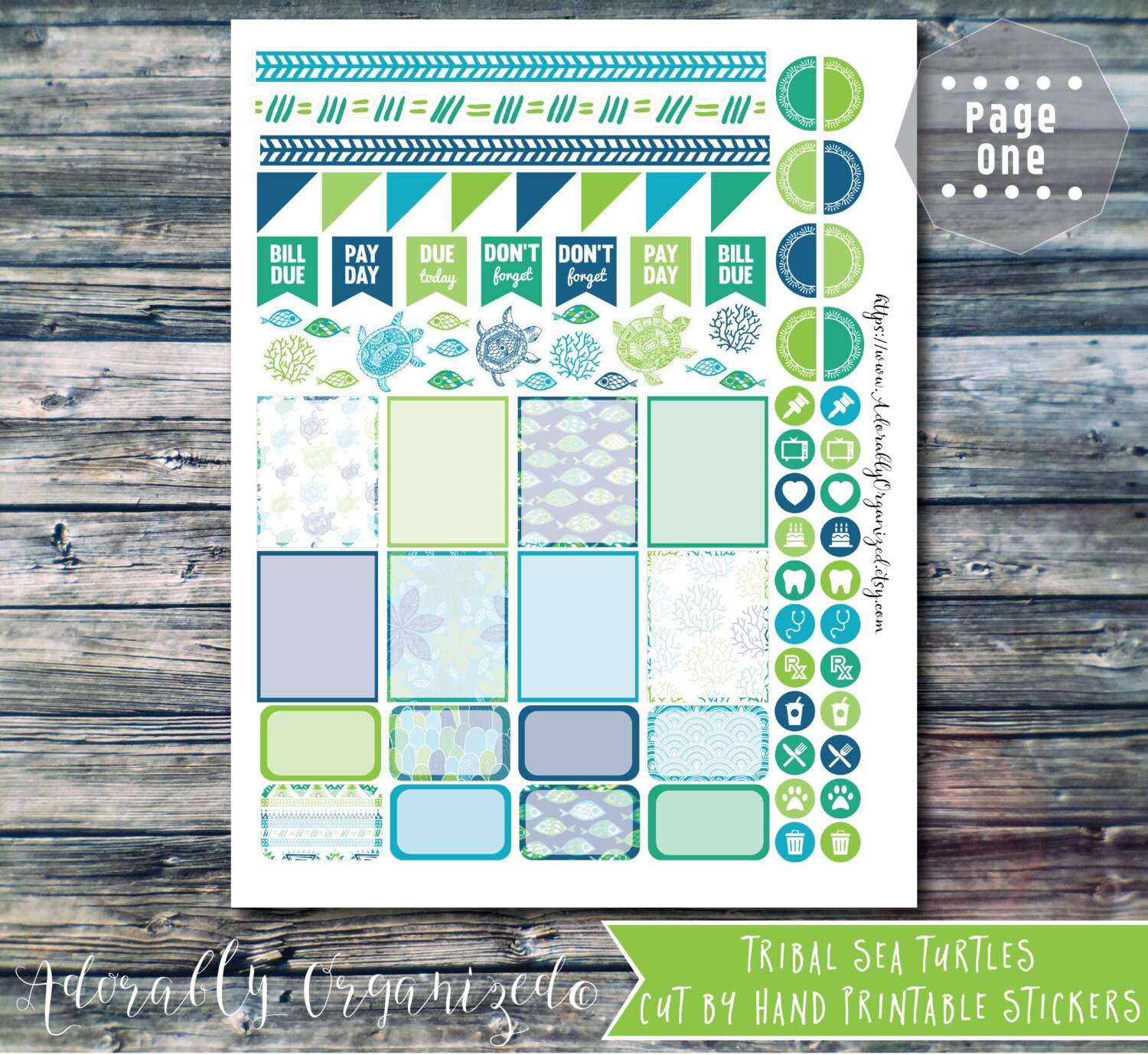 Tribal Sea Turtlesprintable PLANNER Stickersplanner Sticker - Etsy