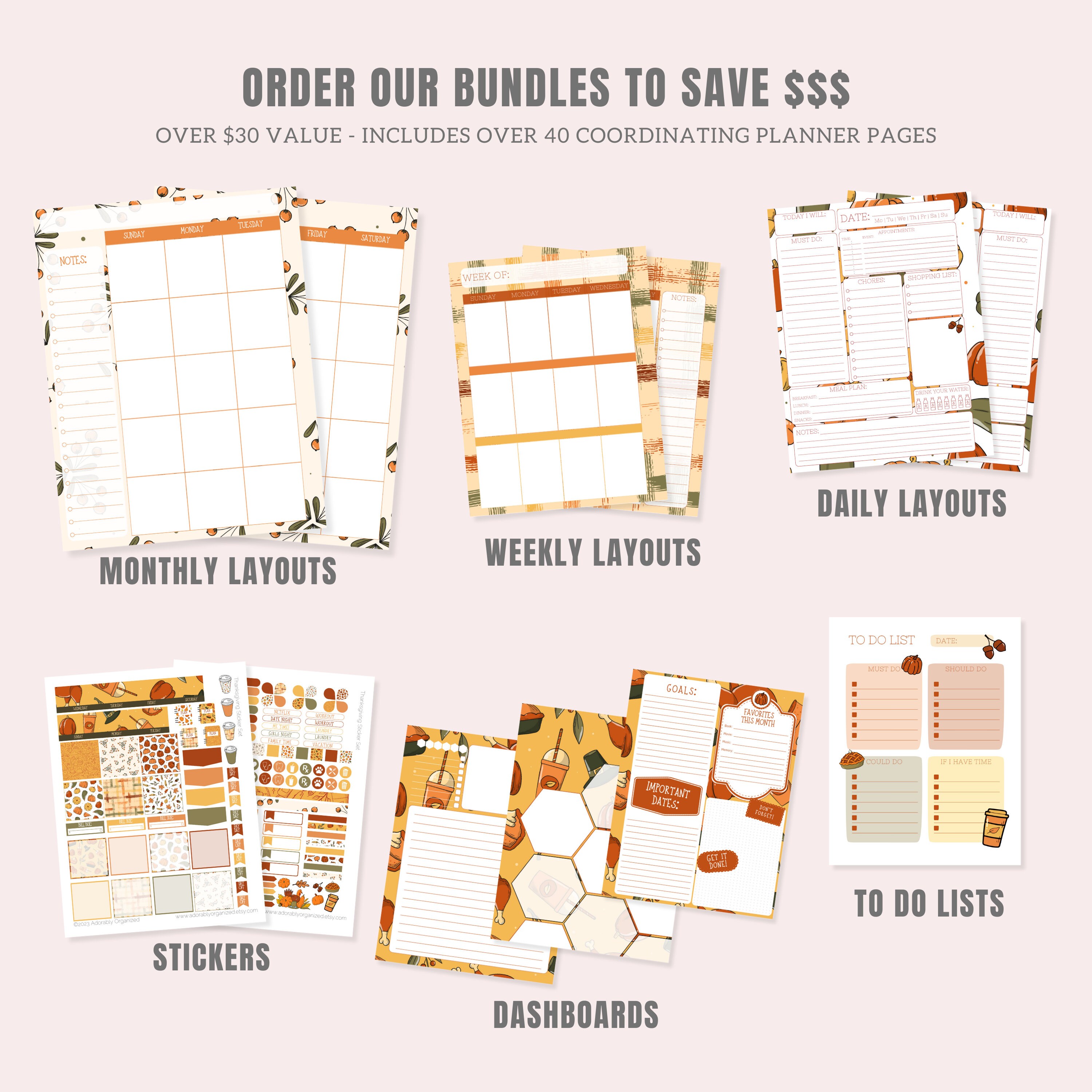 EDITABLE Monthly Planner Printable for HAPPY PLANNER Edit With Canva ...