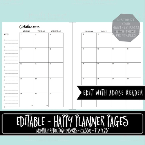 HAPPY PLANNER PRINTABLE Daily Planner Refills / Inserts 7 X - Etsy