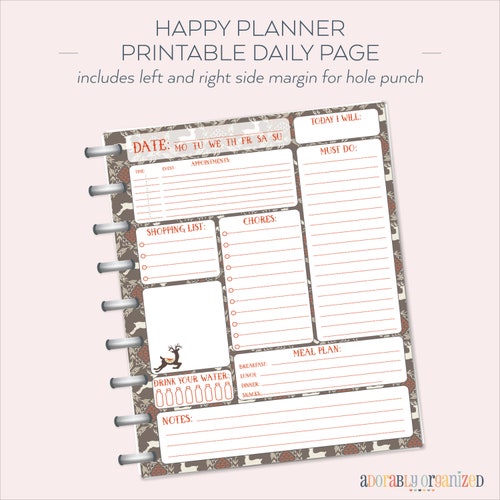 HAPPY PLANNER PRINTABLE Daily Planner Refills / Inserts 7 X - Etsy