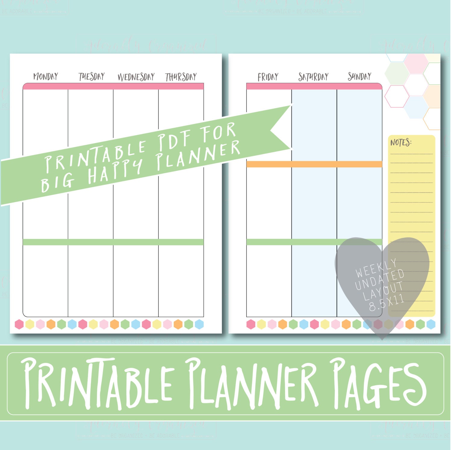 HAPPY PLANNER Printable Weekly Planner Refills / BIG Inserts - Etsy