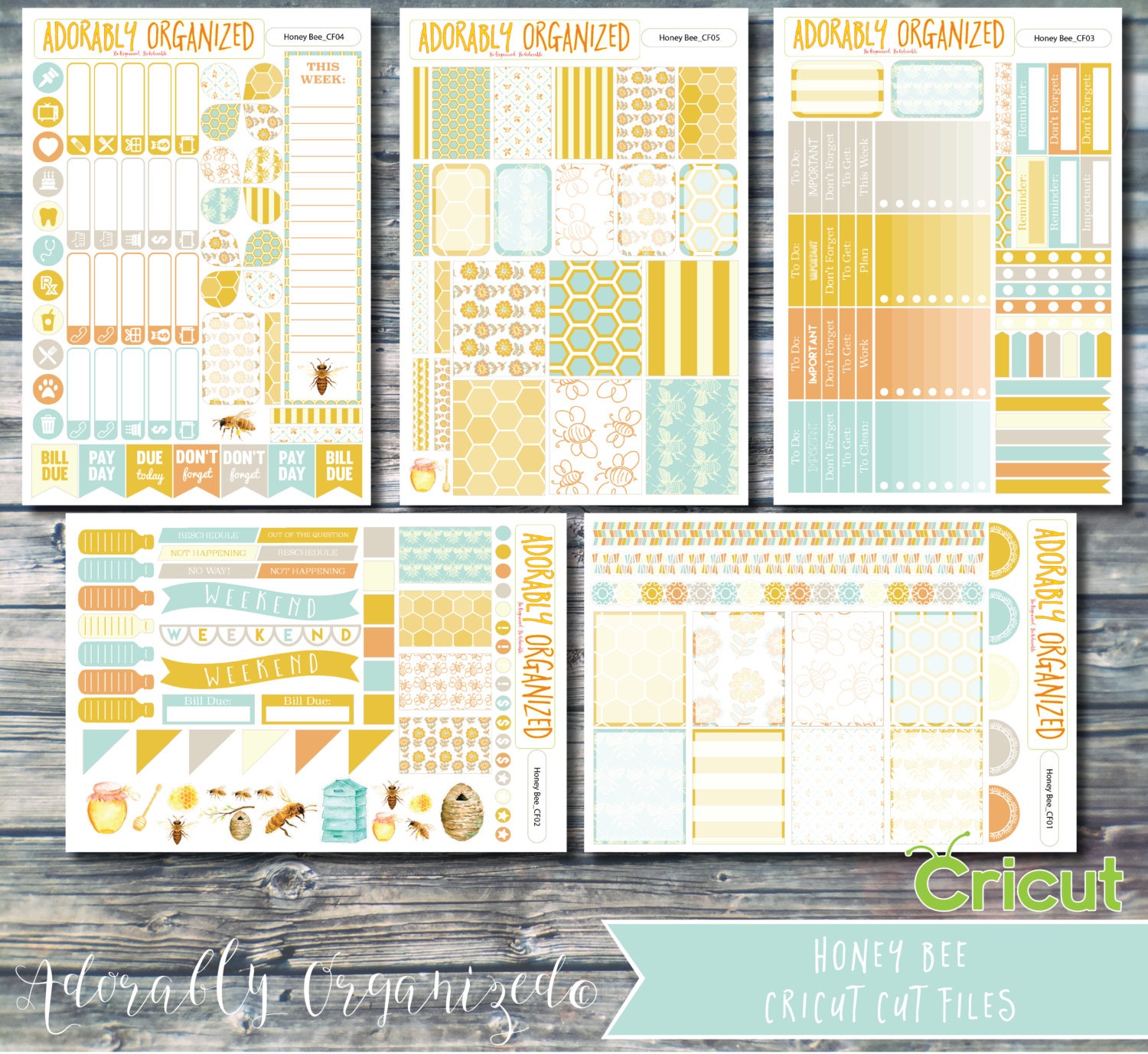 Honey Bee,printable PLANNER Stickers,planner Sticker Kit,erin Condren ...