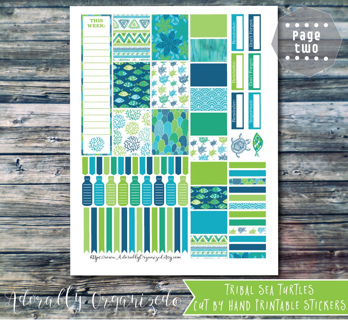 Tribal Sea Turtlesprintable PLANNER Stickersplanner Sticker - Etsy
