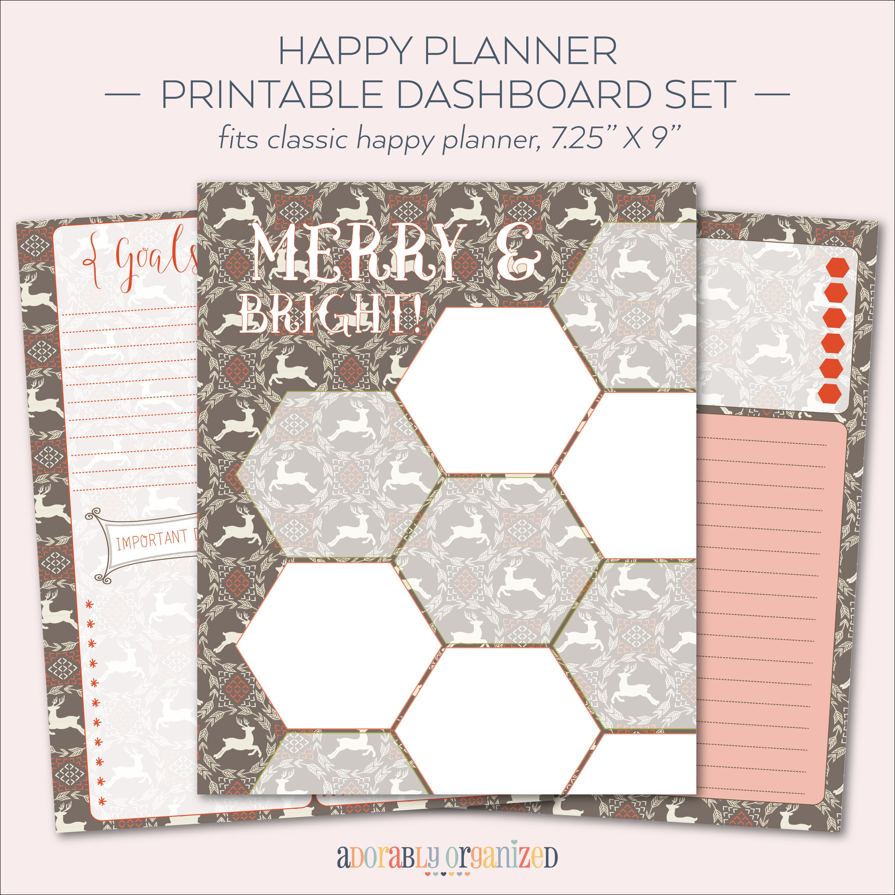 HAPPY PLANNER PRINTABLE Dashboard Planner Pages / Inserts 7 - Etsy