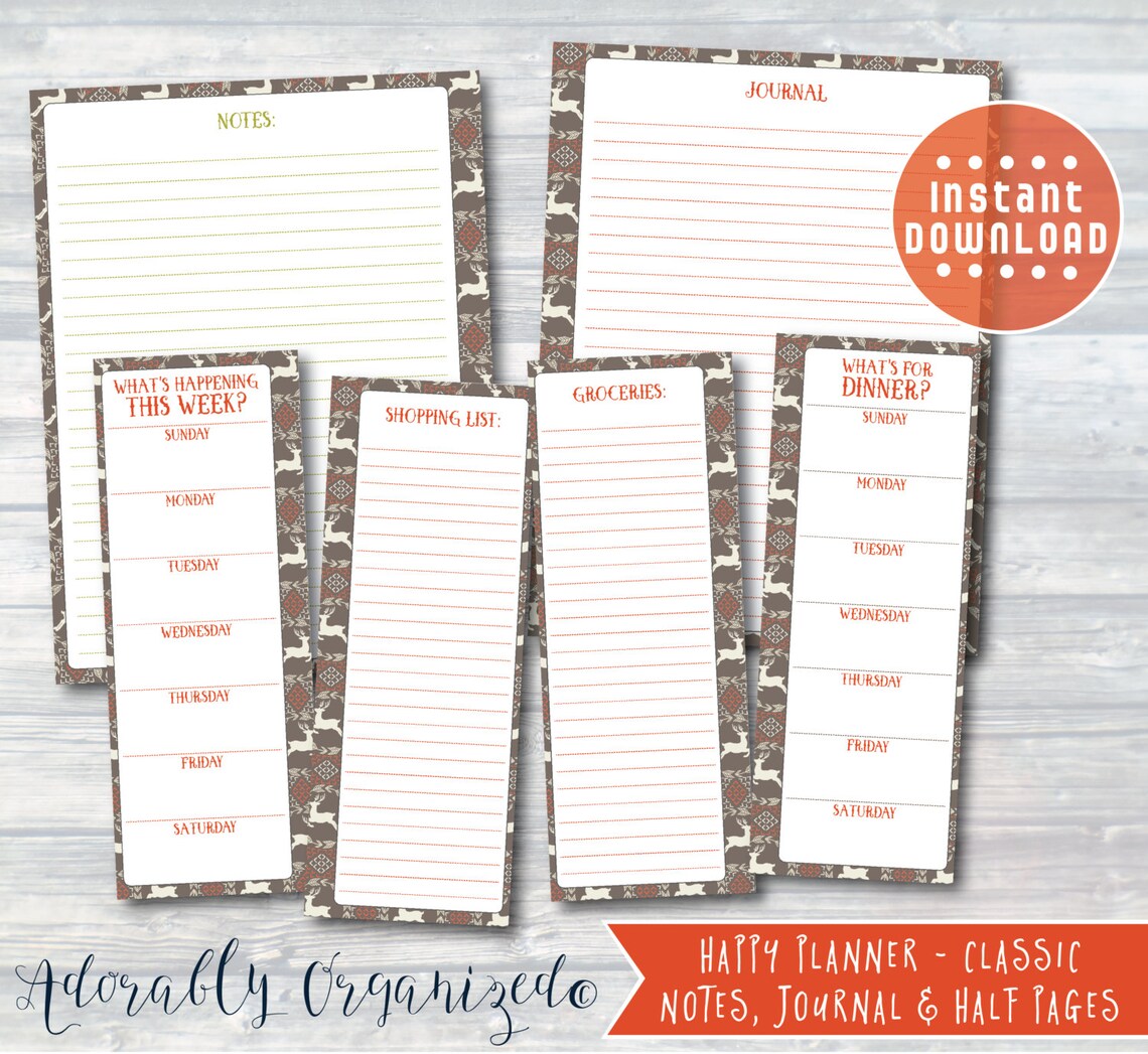 HAPPY PLANNER PRINTABLE Planner Bundle / Inserts 7 X 9.25 - Etsy