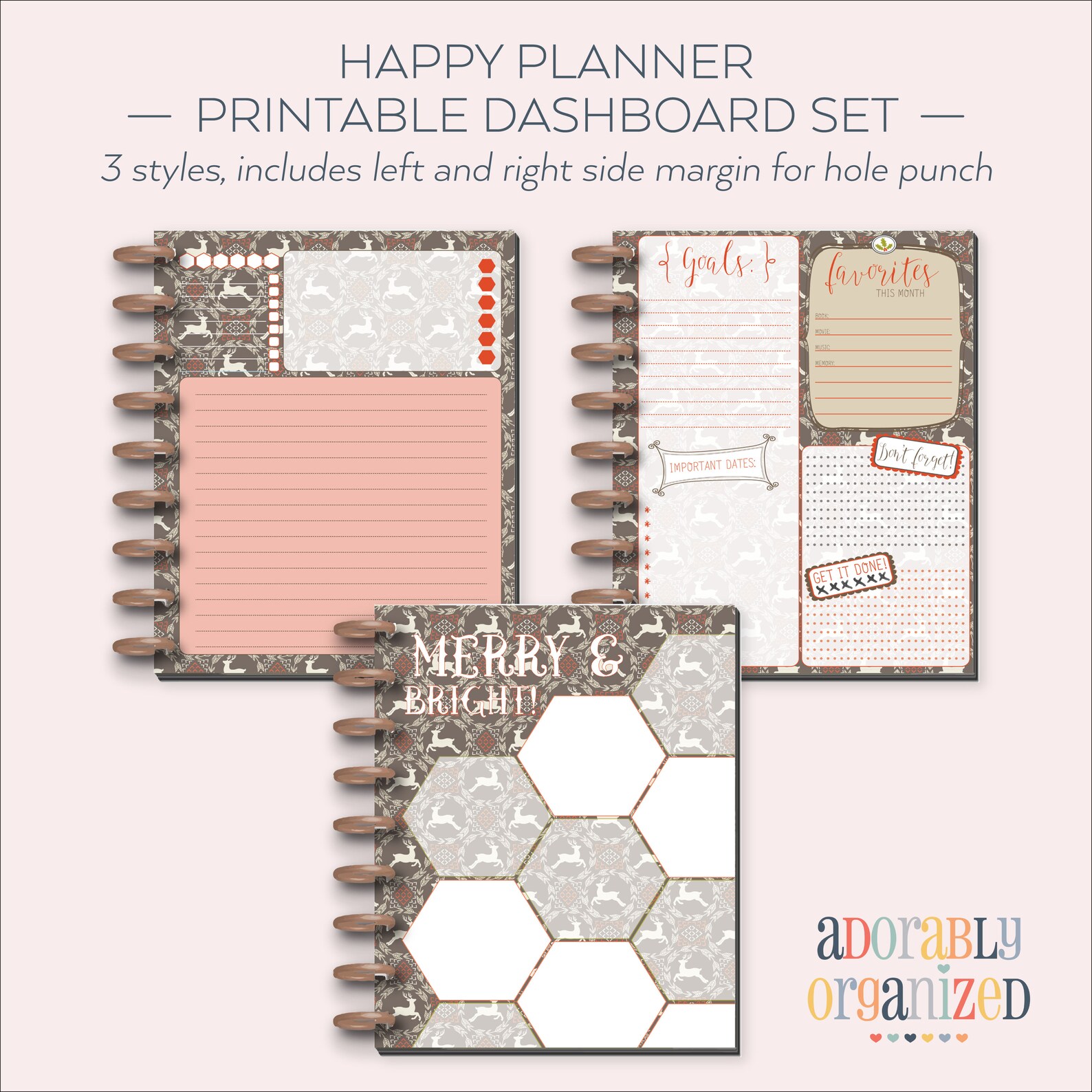 HAPPY PLANNER PRINTABLE Dashboard Planner Pages / Inserts 7 - Etsy