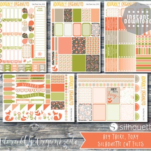 Hey There Foxy,printable PLANNER Stickers,planner Sticker Kit,erin ...