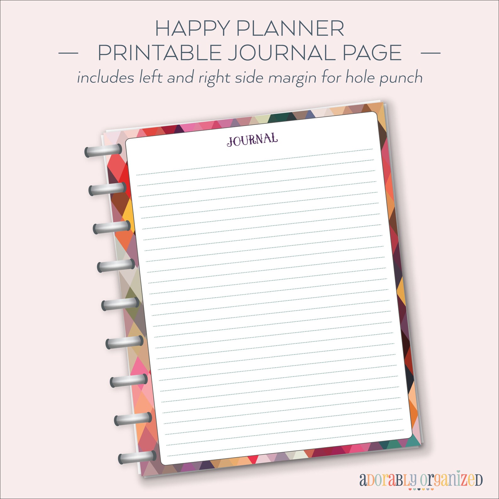 HAPPY PLANNER PRINTABLE Journal Planner Pages / Inserts - 7 X 9.25 ...