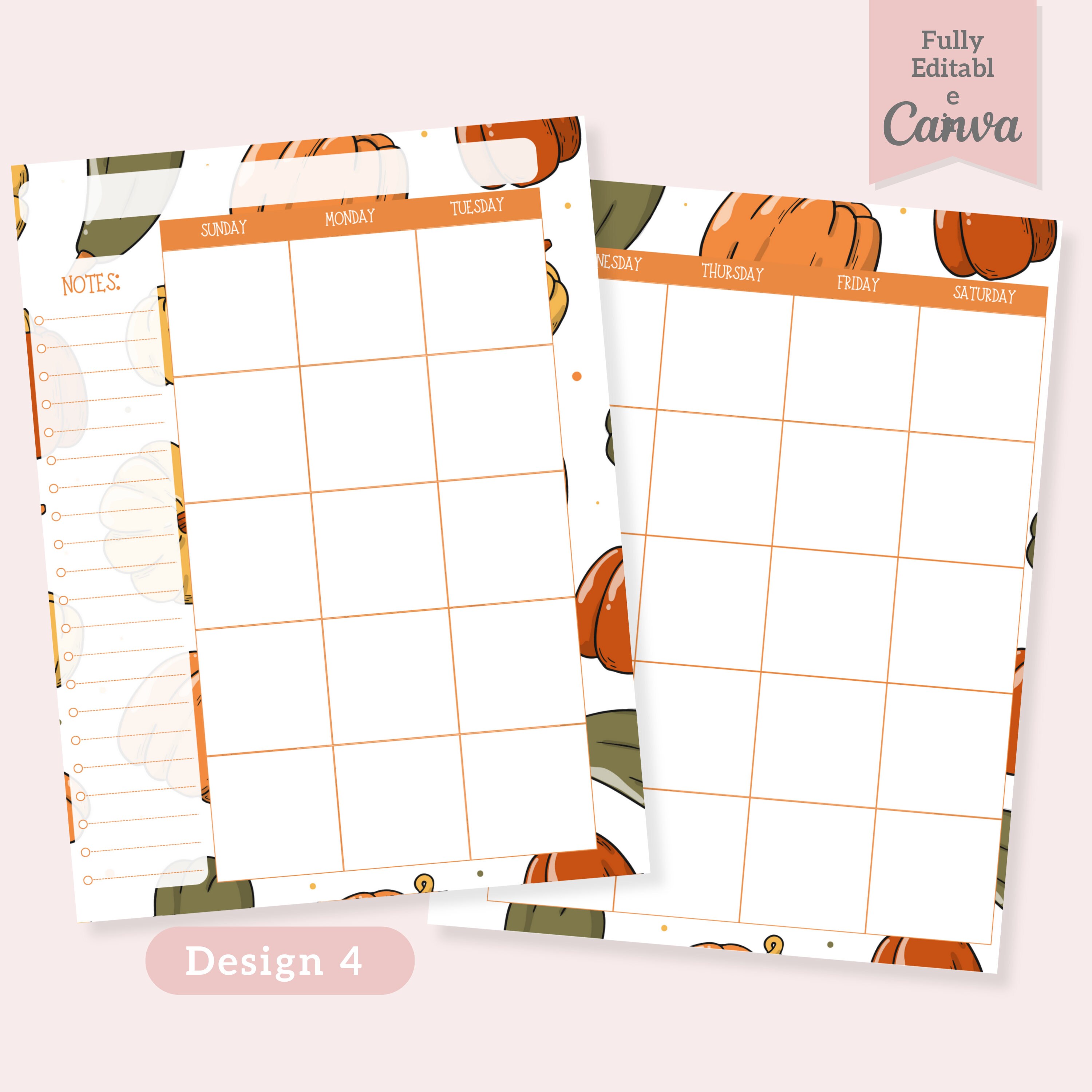 EDITABLE Monthly Planner Printable for HAPPY PLANNER Edit With Canva ...