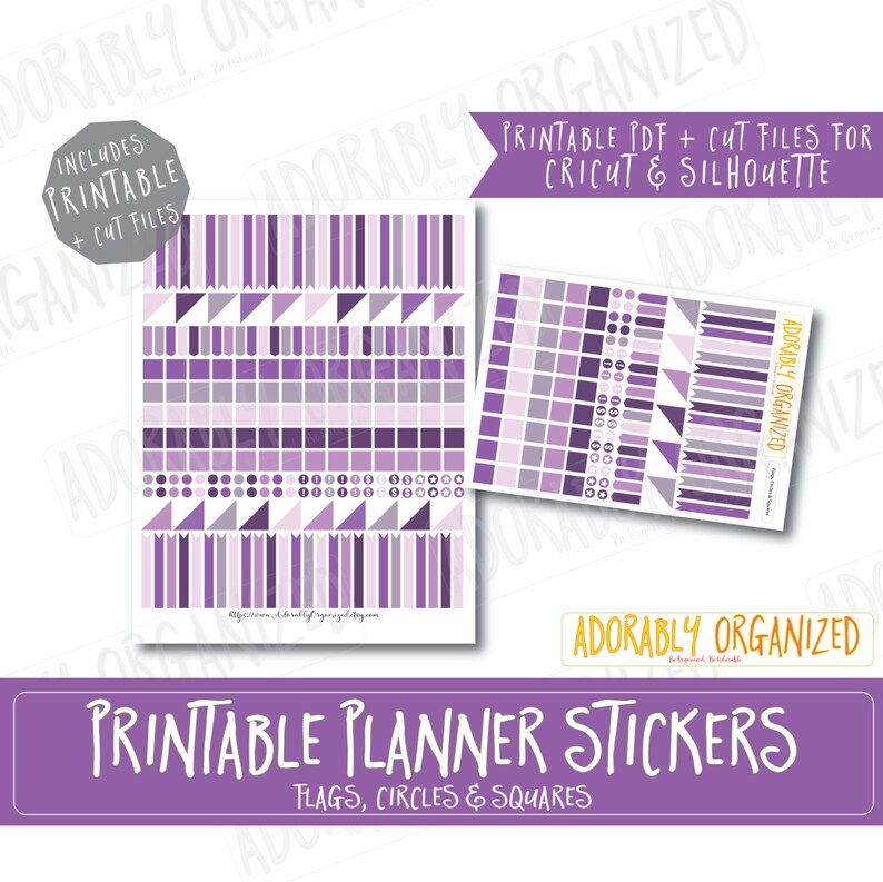 Flags Circles & Squares,printable PLANNER Stickers,erin Condren Planner ...