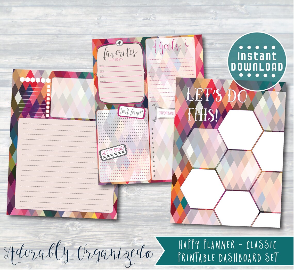 HAPPY PLANNER PRINTABLE Planner Bundle / Inserts 7 X 9.25 - Etsy