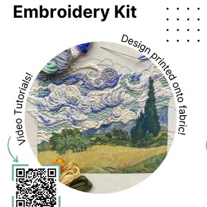 Vincent Van Gogh Embroidery Kit / Stitch Outside the Lines / Modern ...
