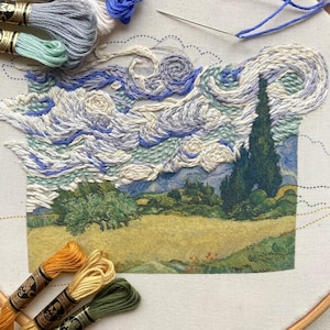 Vincent Van Gogh Embroidery Kit / Stitch Outside the Lines / Modern ...