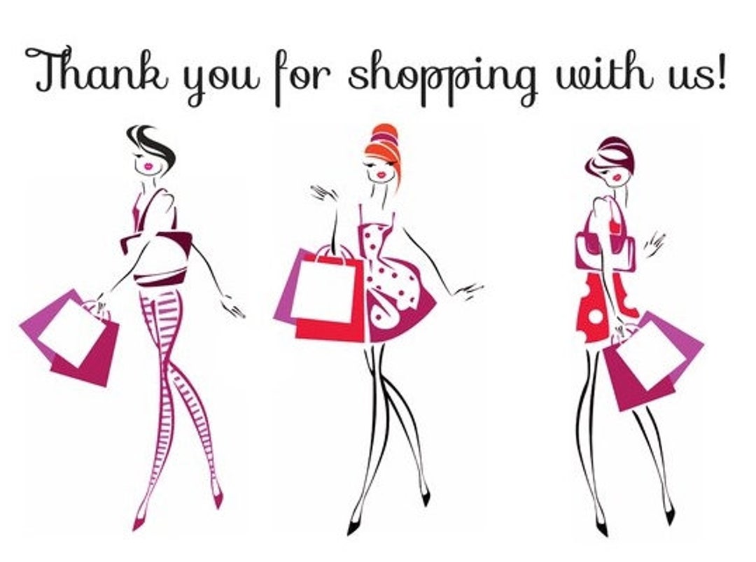 250 Hang Tags 100 Thank You for Shopping With Us Cards Cute Shopping ...