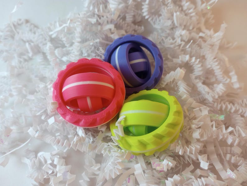 Set of 3 Mini Fidget Gyro Spinners: Quiet Sensory Toys - Etsy